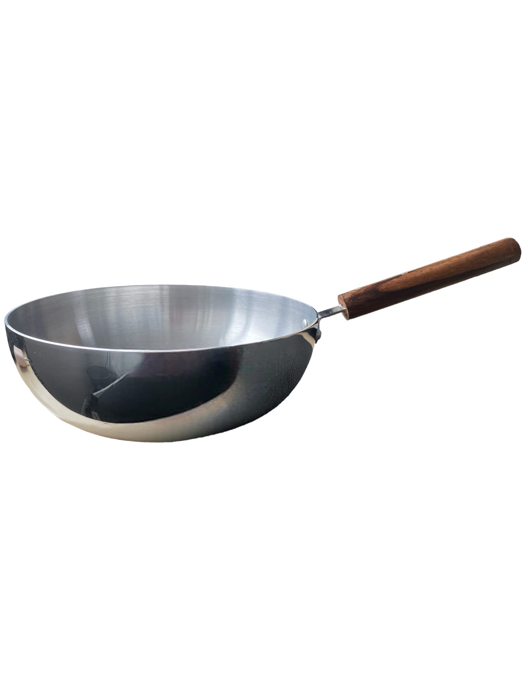 SM Aluminium Deep Biryani Curry Pan with Wooden Handle 24cm, 26cm, 28cm ...