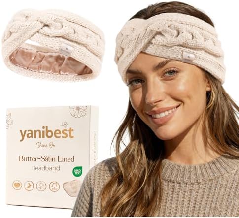 Amazon.com : YANIBEST Soft Stretch Knot Headbands for Women Satin Lined ...