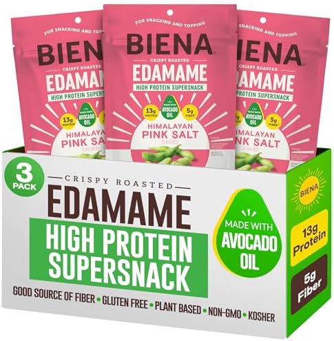 Amazon.com: Biena Edamame Beans Snack High Protein Snacks – Healthy ...