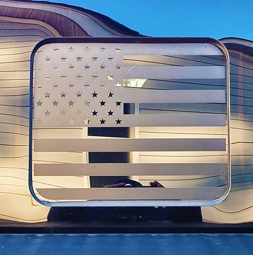 Amazon.com - Rear Middle Window American Flag Decals, Matte Black USA ...