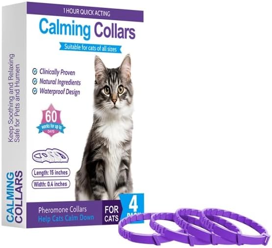 Pet Supplies : HWSXKA 4 Pack Calming Collar for Cats Calming Collar ...