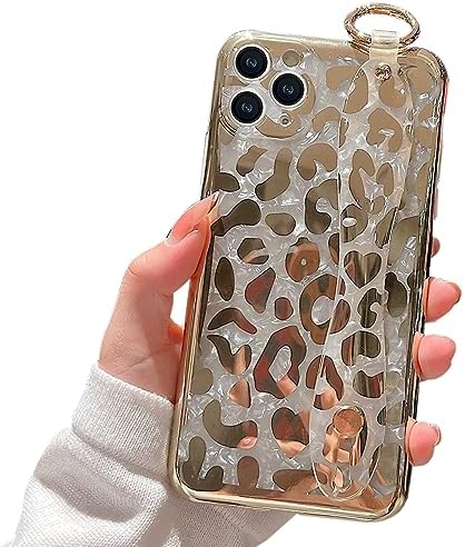 Amazon.com: AYABUCO for iPhone 14 Pro Case Golden Plating Leopard Wrist ...