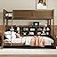VilroCaz Queen Over Queen Bunk Bed with Built-in Shelves and Small ...