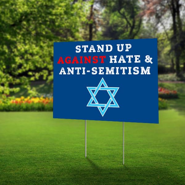 Amazon.com : SignPro Stand Up Against Hate And Antisemitism Yard Sign ...