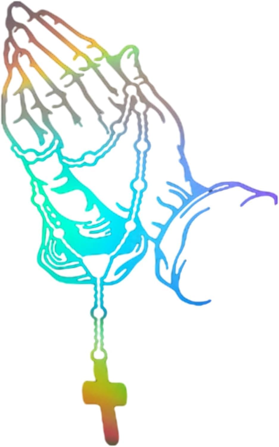 Amazon.com - White Praying Hand Decal Sticker Religious Bumper Window ...