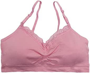 Coobie Bra V-Neck Lace Trim (Pink) at Amazon Women’s Clothing store