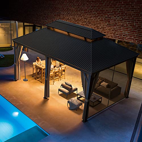 Snapklik.com : Greesum 12x20 Hardtop Metal Gazebo, Outdoor Galvanized ...