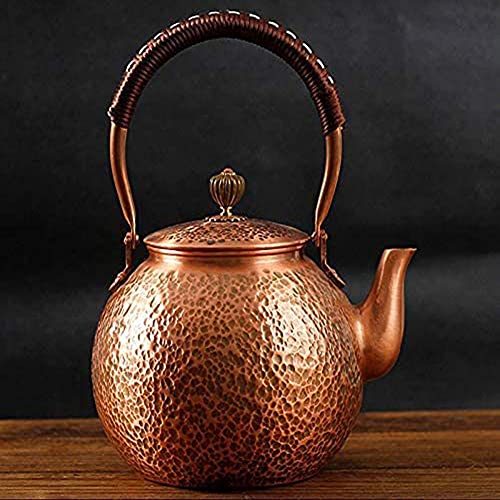 Amazon.com: Handmade Solid Copper Tea Pot Kettle Stovetop Teapot Thick ...