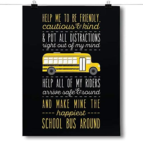 Amazon.com: Inspired Posters - School Bus Driver Prayer - Black ...