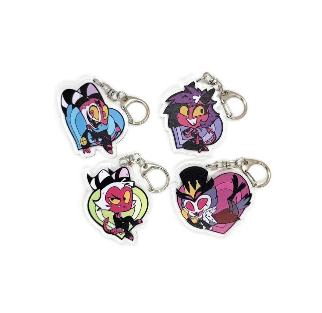 Amazon.com: EBTY DREAMS Inc. - Set of 4 Helluva Boss Acrylic Keychain ...