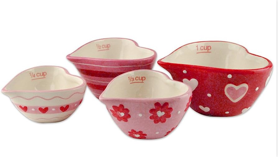 Amazon.com: Valentine Hearts Measuring Cups - 4 Pc Set: Home & Kitchen