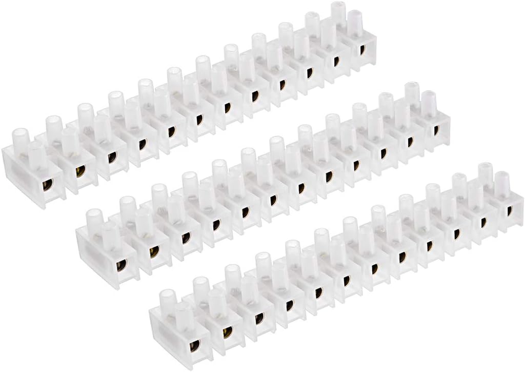uxcell Terminal Block Strip, Screw Terminal Barrier Strip, 100A 12 ...