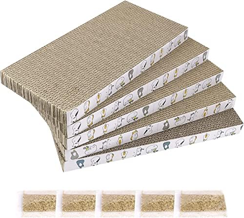 5 Packs cat Scratch pad ，Reversible cat Scratcher Cardboard cat ...