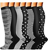 Amazon.com: Double Couple 7 Pairs Copper Compression Socks for Men ...