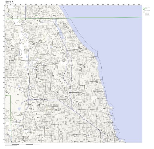 Amazon.com : Skokie, IL ZIP Code Map Laminated : Prints : Office Products