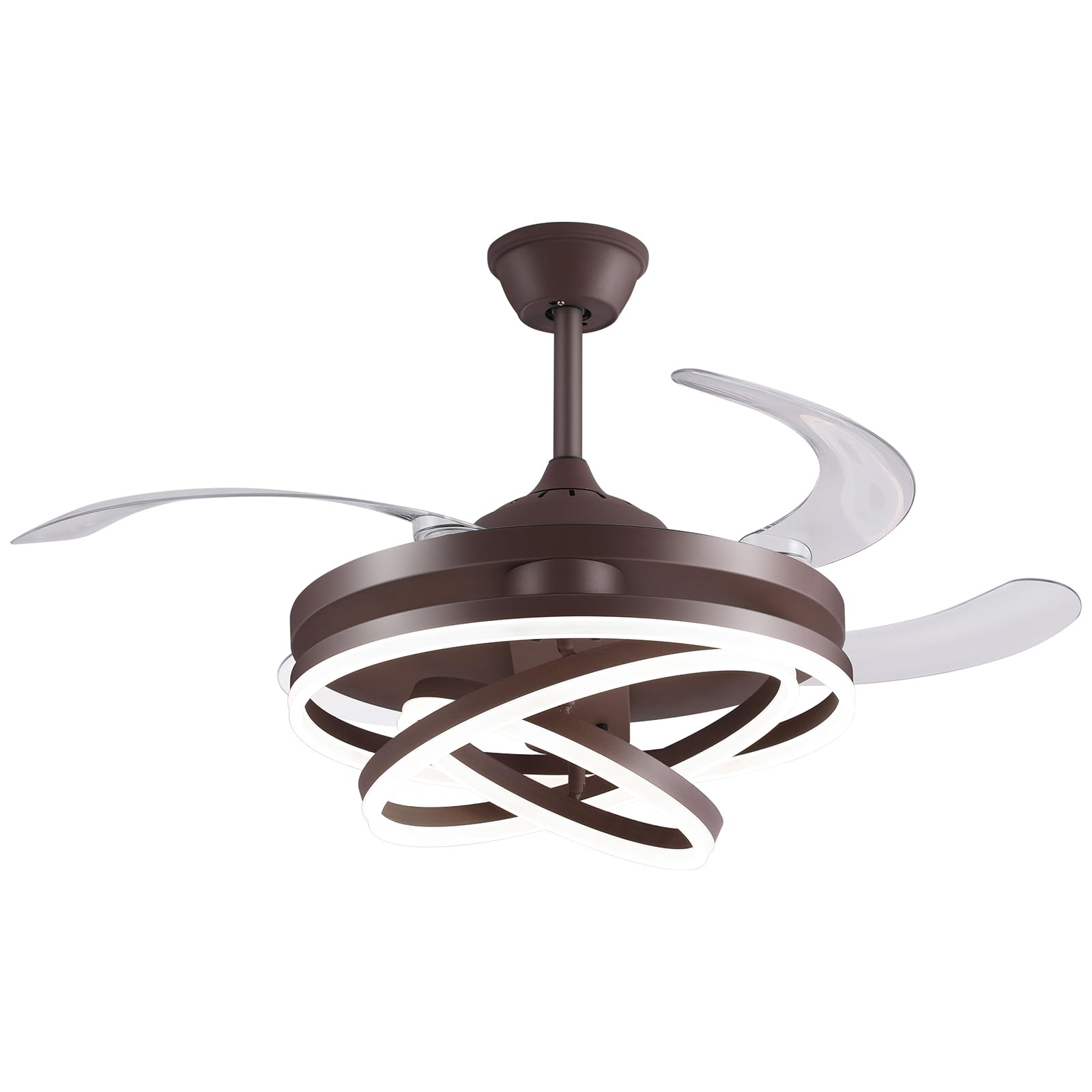 Panghuhu88 42" Invisible Ceiling Fan Chandelier Light,Modern DIY ...