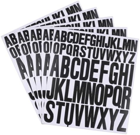 5 Sheet Capital Letter Stickers, 1 Inch 2 Inch Self Adhesive Letters ...