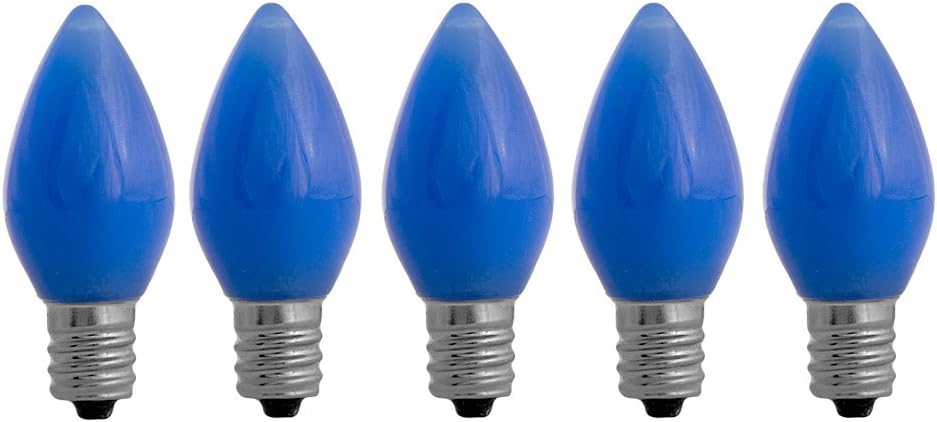 Amazon.com: EZLS C7 Blue Opaque SMD LED Bulbs - 5 Pack Smooth Lens Blue ...