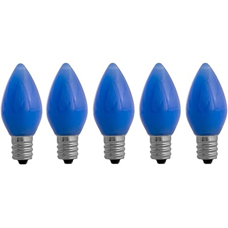Amazon.com: C7 Blue Opaque SMD LED Bulbs - 5 Pack Smooth Lens Blue ...
