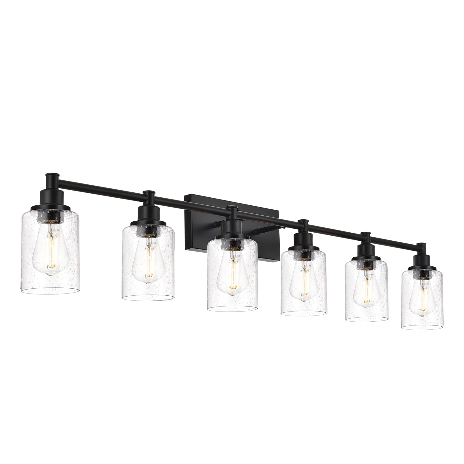 BONLICHT Farmhouse Matte Black Bathroom Light Fixtures Over Mirror 6 ...