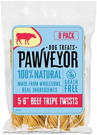 Amazon.com : Pawveyor 5-6" Beef Tripe Twists for Dogs - Pack of 8 ...