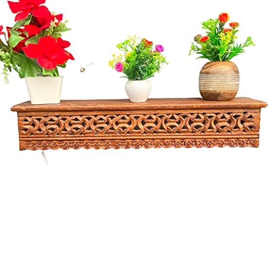 Craftemporium Wood Wall Shelf Stand Wall Mount Cabinet Rack Shelf Home ...
