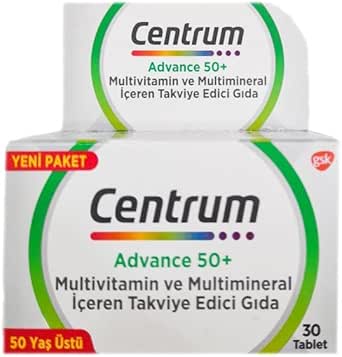 GSK Centrum Advance 50+ Multivitamin ve Multimineral İçeren Takviye ...