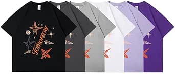 Amazon.co.jp: [HEMEY] TXT Tシャツ 半袖 丸首 夏服 ゆったり軽い 柔らかい 快適 カジュアル 半袖 人気服 学園祭 ...