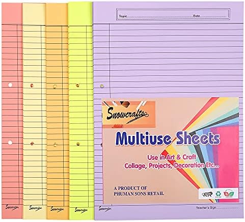 SNOW CRAFTS A4 Size Both Side Ruled Sheet for Project/Assignment ...
