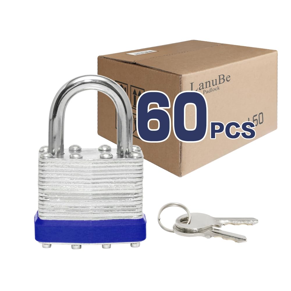 LanuBe Lock Laminated keyed Padlock (1-9/16", 40mm), keyed Alike Locks ...