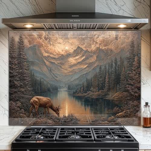 Amazon.com: Tempered Glass Backsplash for Kitchen - Easy to Clean ...