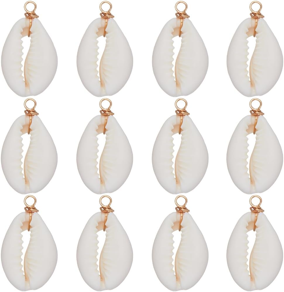 Amazon.com: SUNNYCLUE 1 Box 30Pcs Real 18K Gold Plated Shell Charm ...