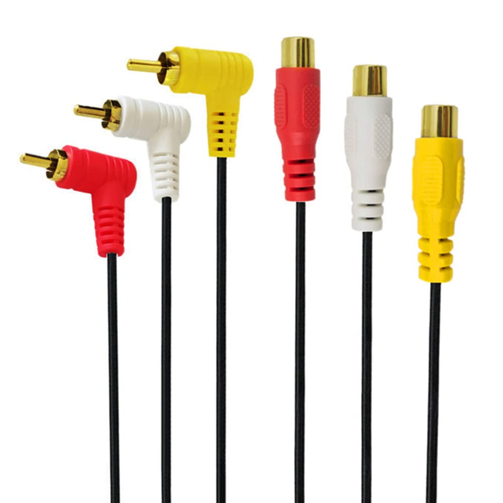 Amazon.com: Seadream Angled 3RCA AV Extension Cable - Gold Plated 3 RCA ...