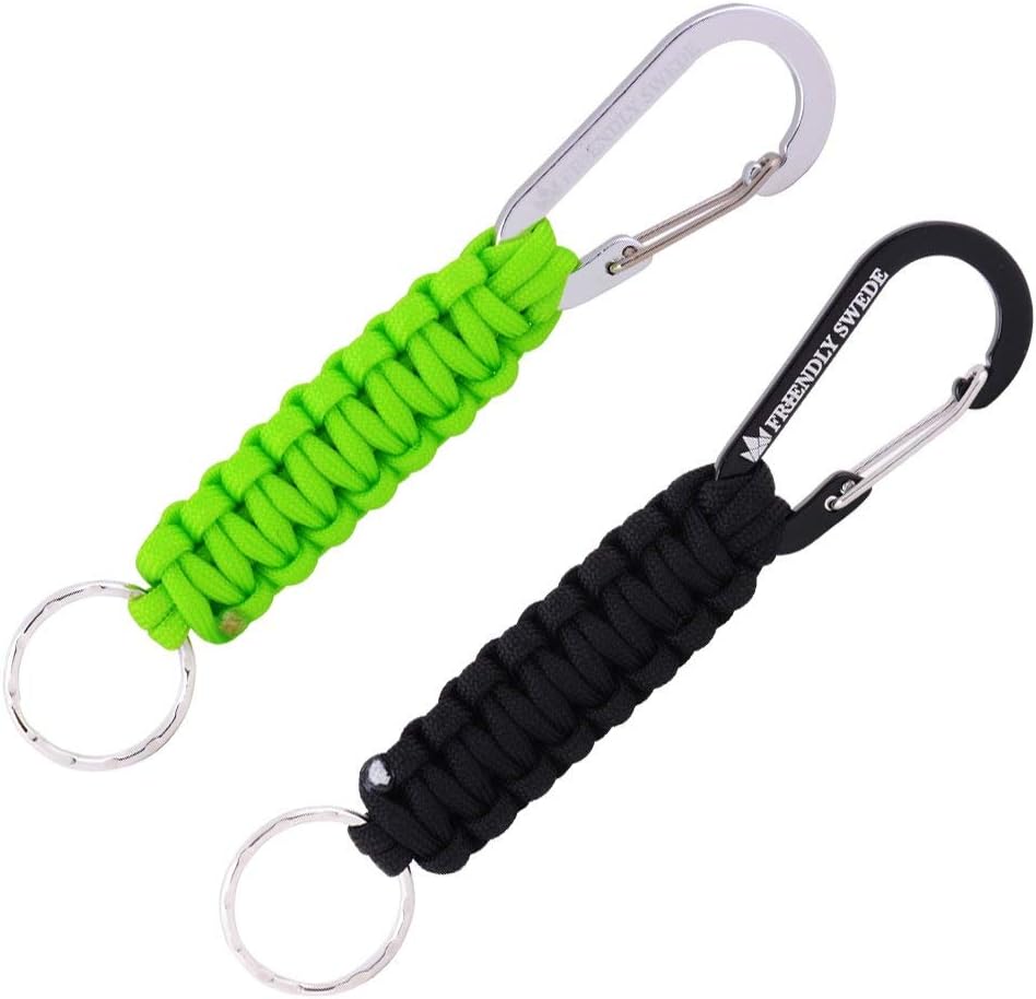 Amazon.com : The Friendly Swede Set of 2 Paracord Keychains, Premium ...
