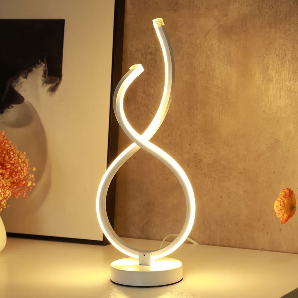 Metal Spiral Base Table Lamps Aria LED Table Lamp Grey | Modern LED
