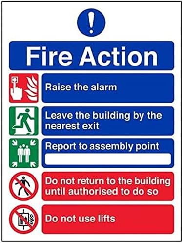 Raise The Alarm Fire Action Sign 150mm x 200mm - Rigid Plastic (ACT.45W ...