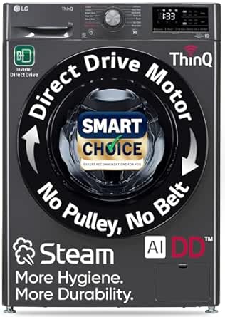 LG Smart Choice, 9 Kg, 5 Star, AI Direct Drive Technology, Steam, 6 ...