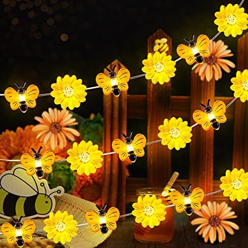 Amazon.com : WSgift Honeybee Decorative String Lights, 18.7 Ft 40 LED ...