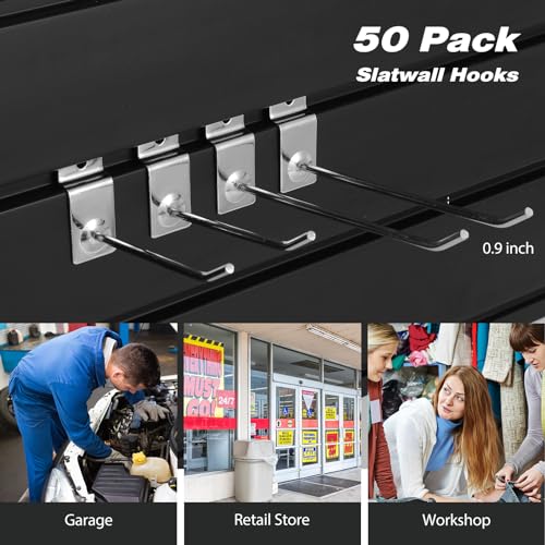 Snapklik.com : 50 Packs Slatwall Hooks 4 Inch 6 Inch Panel Display ...