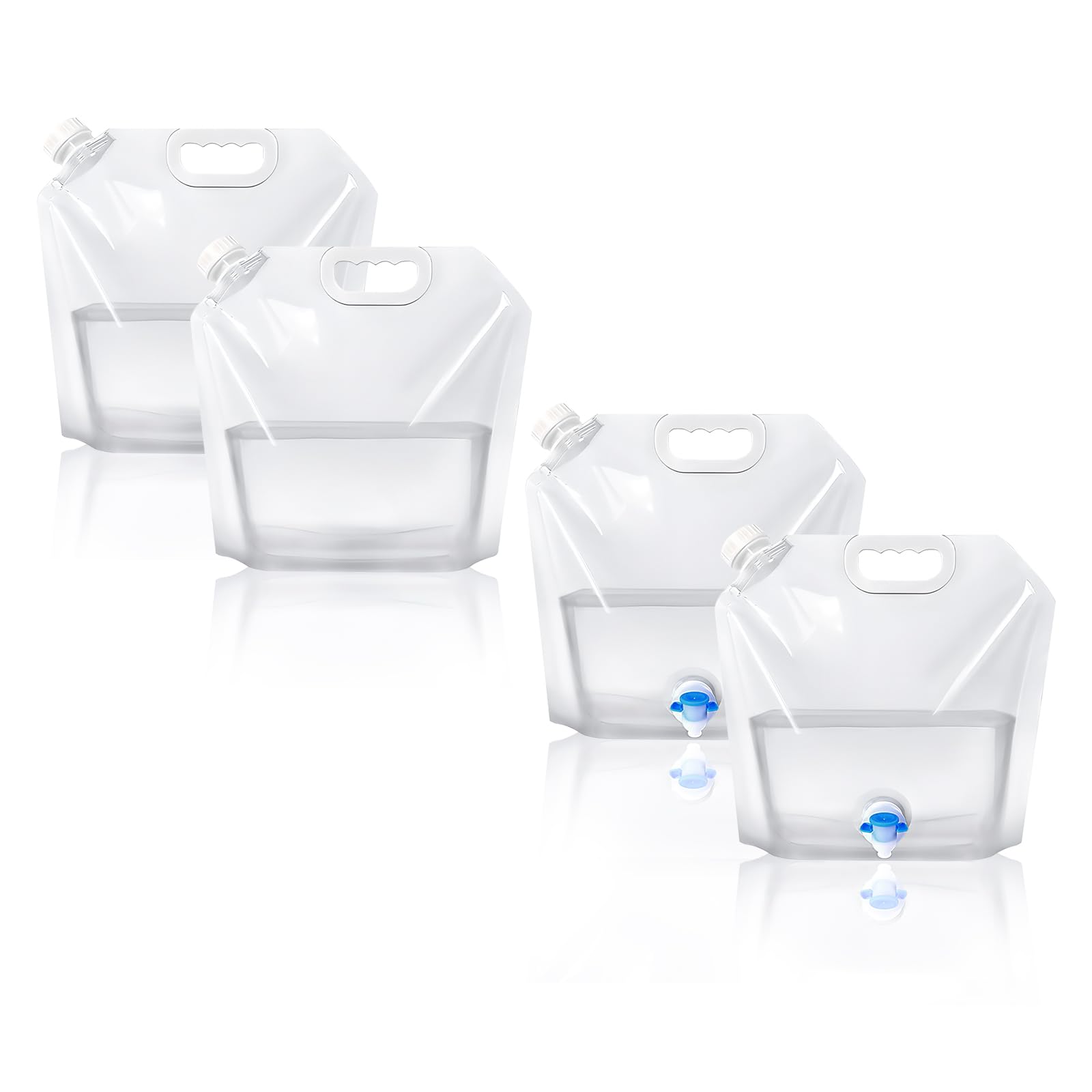 4 Pack Collapsible Water Jug Container, Portable Water Bags with Spout ...