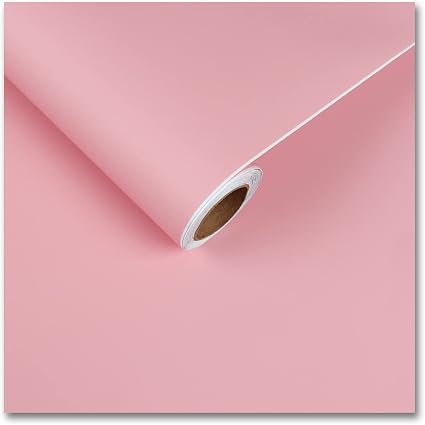 CRE8TIVE Pink Wallpaper Peel and Stick 24"x118" Wide Thick Pink Contact ...