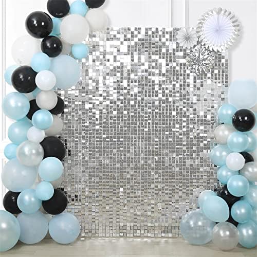 Amazon.com : ShiDianYi 4ft X 6ft Silver Sequin Photo Backdrop, Any Size ...
