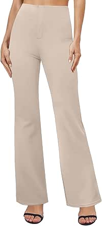 Womens Bootcut Dress Pants Casual Flare High Waisted Pants Work Office ...