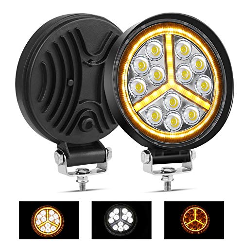 Amazon: 2-Pack 4.5 Inch LED Round Light 168W Offroad Driving Flood ...
