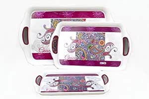 Ruby Tray-Set of 3-Sml,Med,Big-Pink : Amazon.in: Home & Kitchen