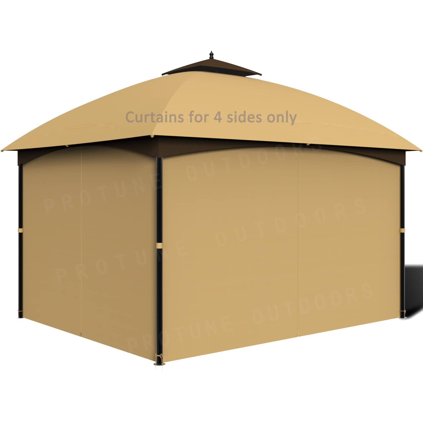 Buy 10-ft x 12-ft Gazebo Curtains,Privacy Sidewall Set 4-Panel ...