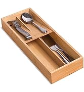 Amazon.com - guiogc Bamboo Silverware Drawer Organizer, Kitchen Small ...