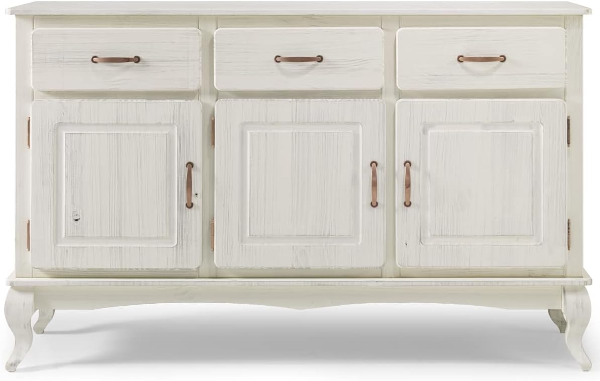 Amazon.com - Wood Buffet Sideboard White Distressed | Furniture Dash ...