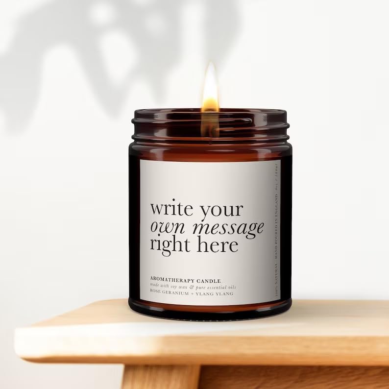 Personalised Message Candle Gift, Customise your own Candle Gift ...