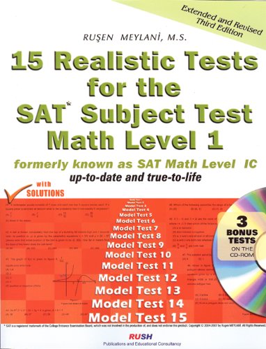 15 Realistic Tests for the SAT Math Level 1 Subject Test (formerly ...